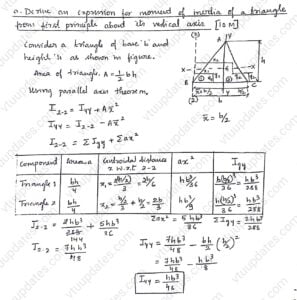 Derive an expression for moment of inertia of a triangle from first ...