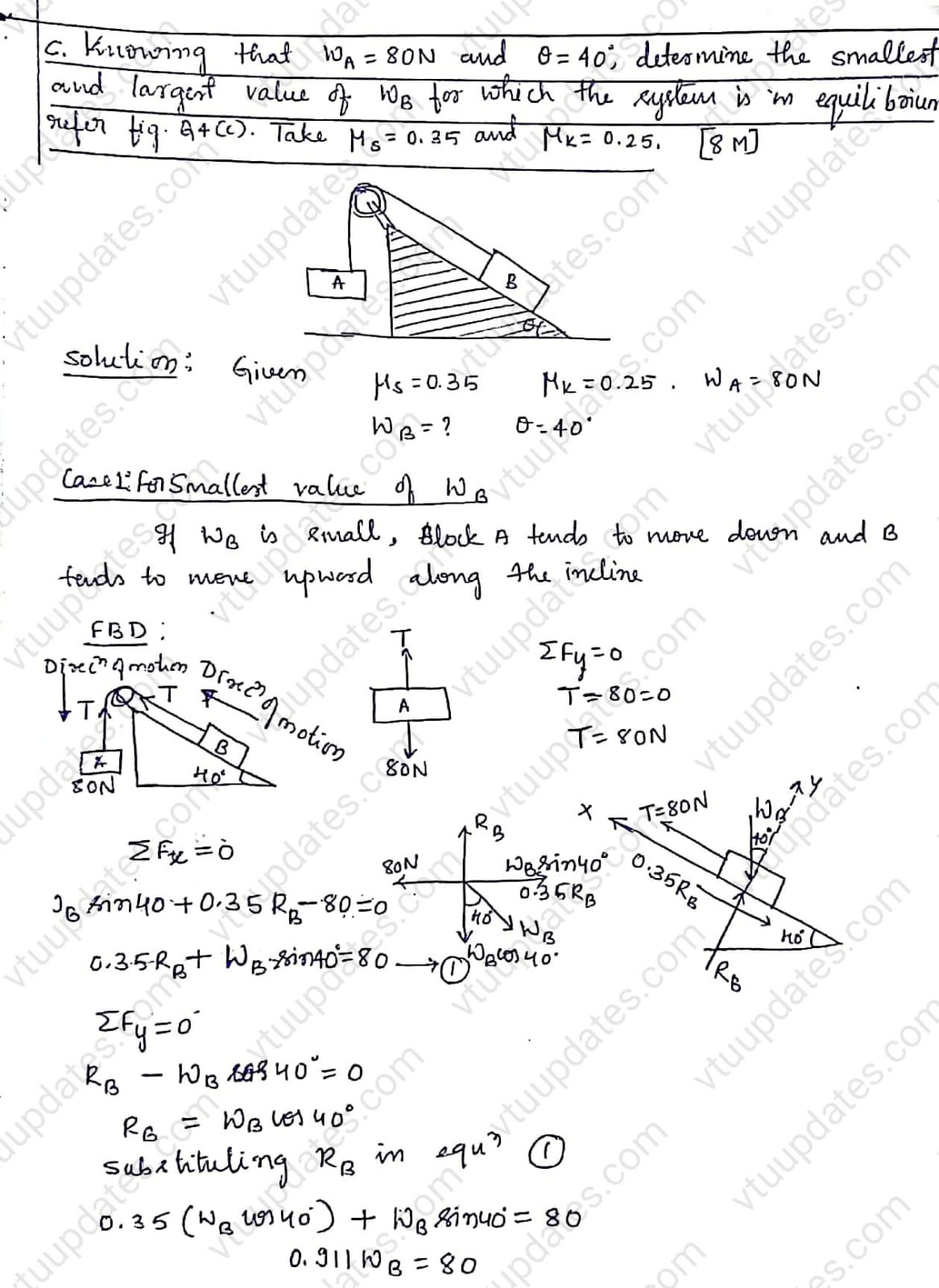 Determine the smallest and largest value of WB for which the system is ... Determine the smallest and largest value of WB for which the system is ...