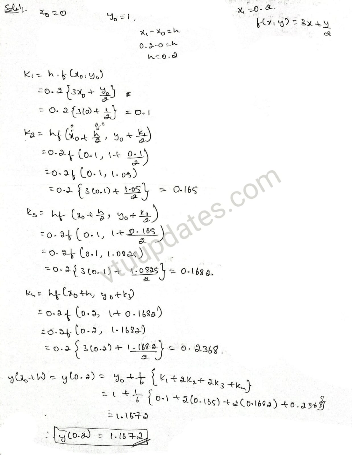 Using the Runge-Kutta method of order 4, find - VTU Updates Using the Runge-Kutta method of order 4, find - VTU Updates
