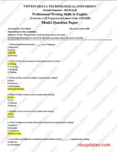 VTU 1st Year 21EGH28 Solved Model Question paper with answers