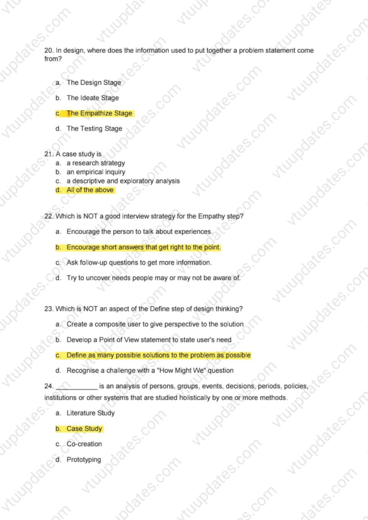 VTU 1st Year IDT Solved Model Question Paper set 2 With Answer 2022