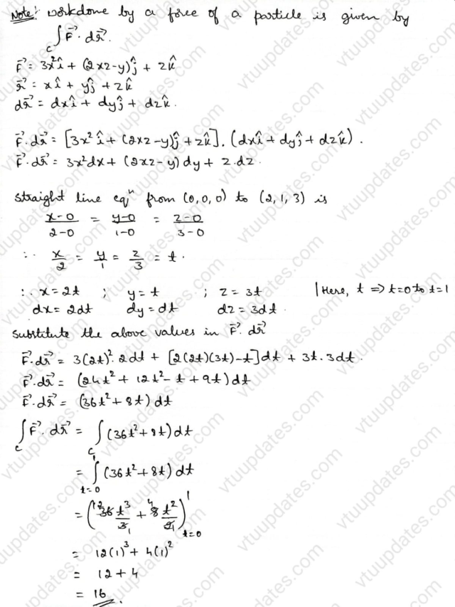 Find the work done in moving a particle in the force field