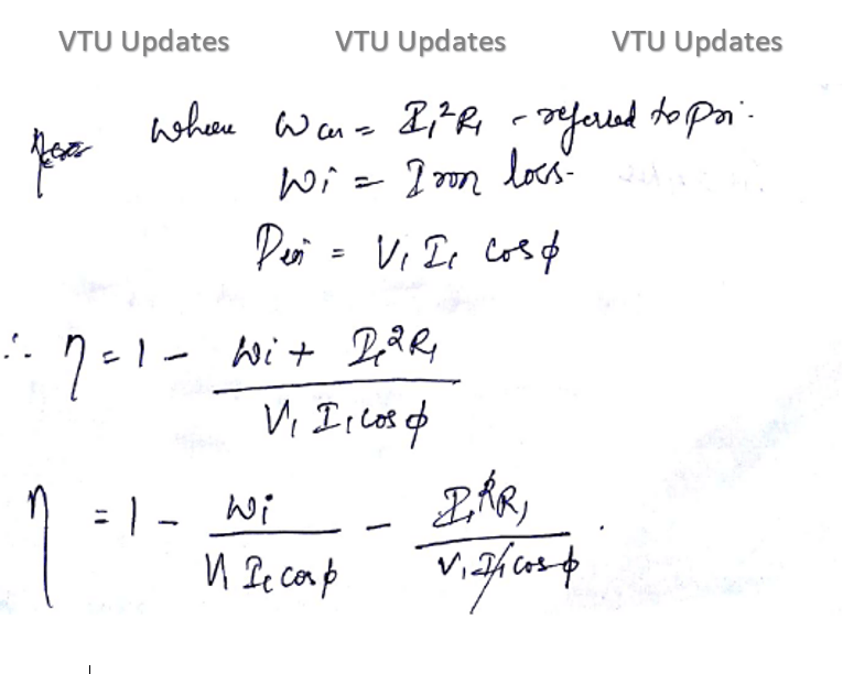 To Operate The Transformer In Maximum Efficiency Always Derive At What Condition This Can Be 