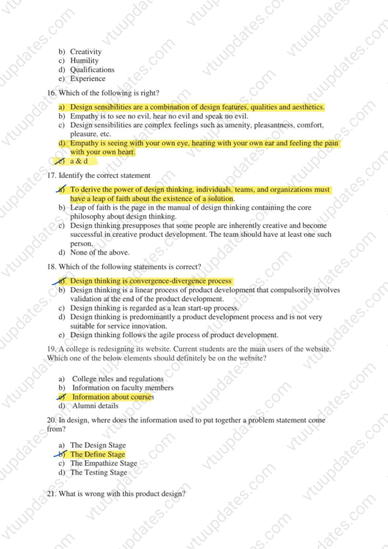 Vtu 1st Year Idt Solved Model Question Paper Set 1 With Answer 2022 Vtu Updates