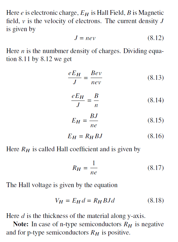 What is Hall effect Obtain the expression for the Hall coefficient