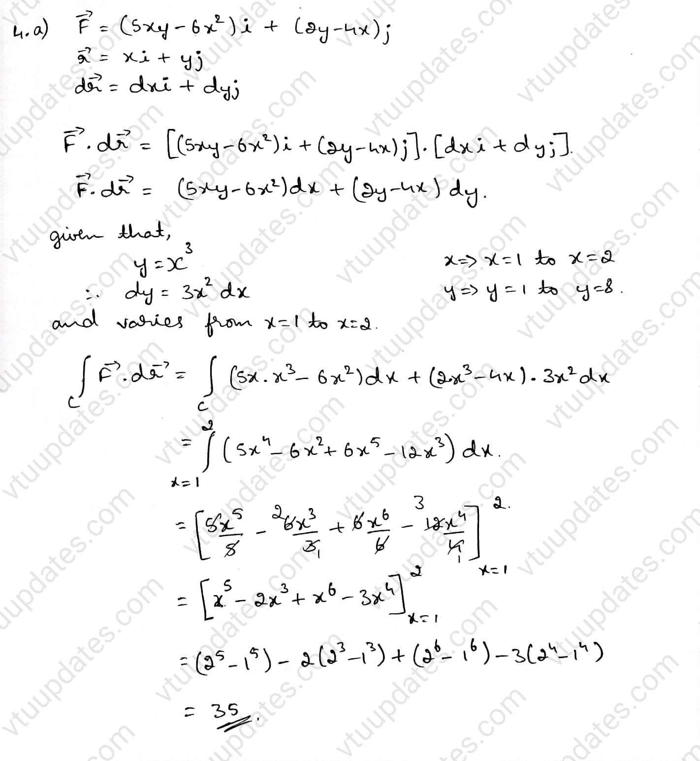 Problems on work done by force and flux - VTU Updates