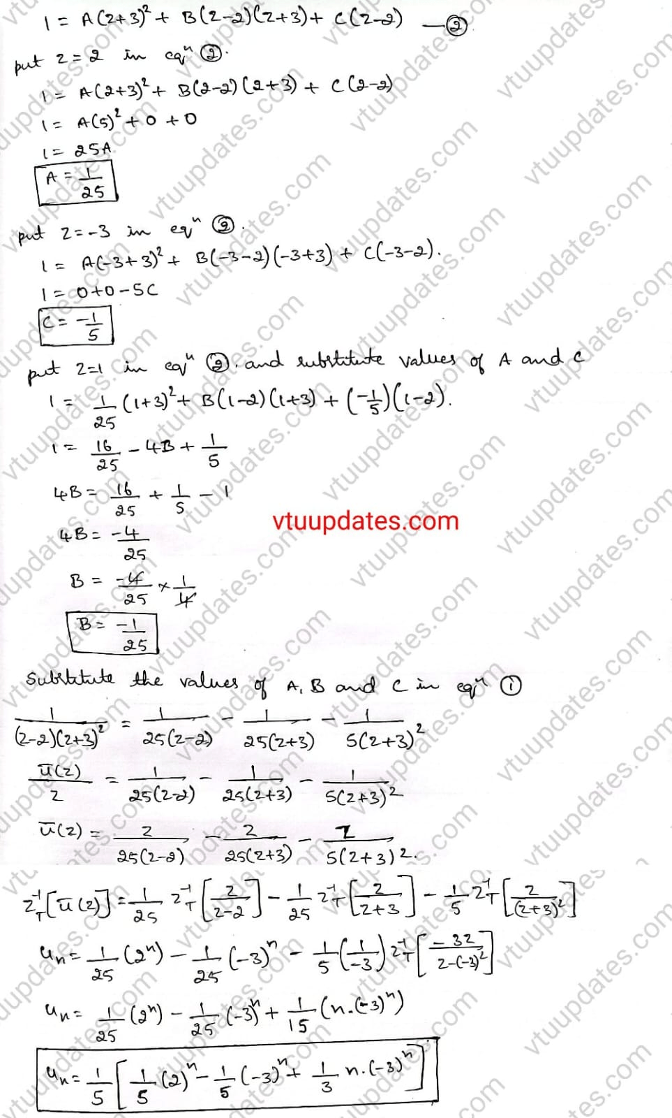Using z –transformation, solve the difference equation