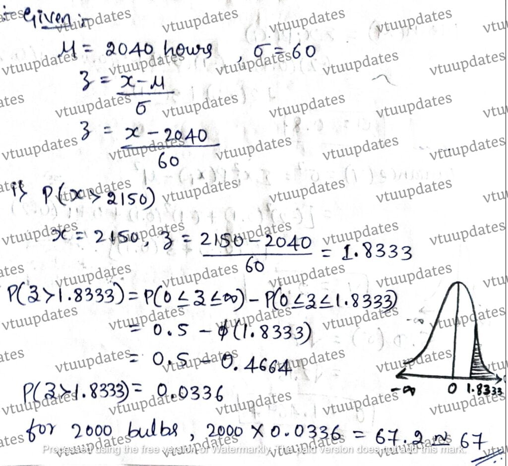 In a test on 2000 electric bulbs it was found that the life of a ...