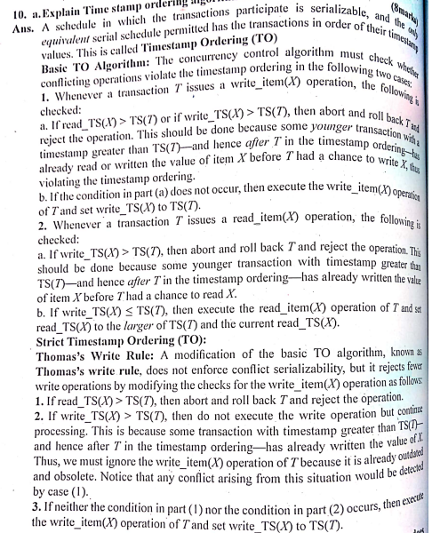 Explain Time stamp ordering algorithms? - VTU Updates