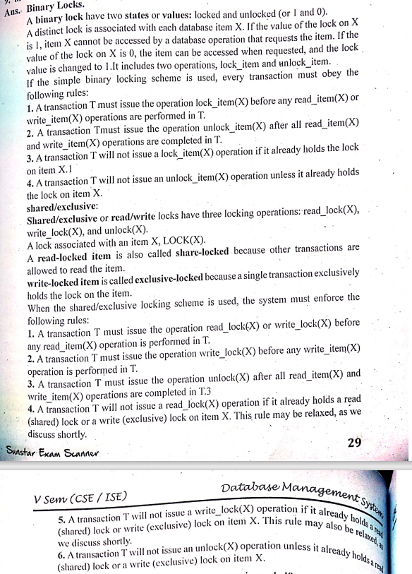Different Types Of Locks Used In Concurrency Control Vtu Updates 5337