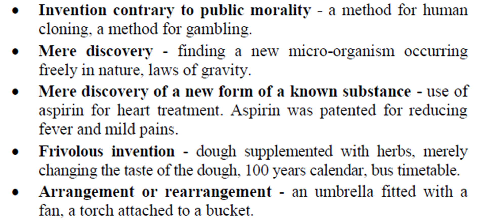 What types of inventions are eligible for patenting, and which matters ...