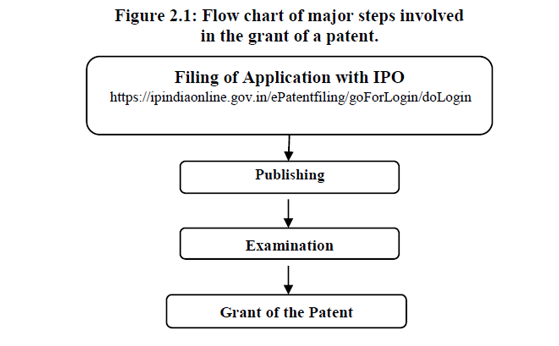 Explain the process of filling patent applications using a flow chart ...